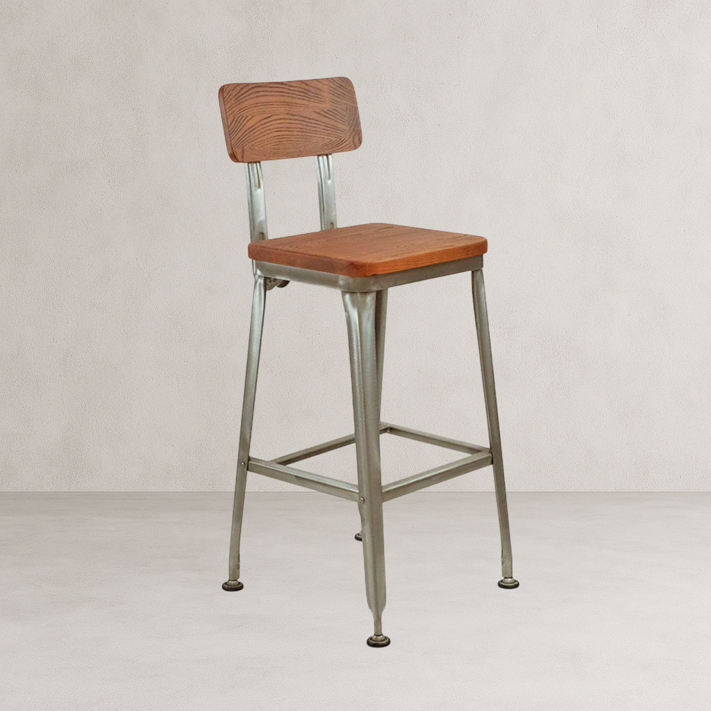 Heron Bar Stool with Solid Wood – Tierra Contract Furniture